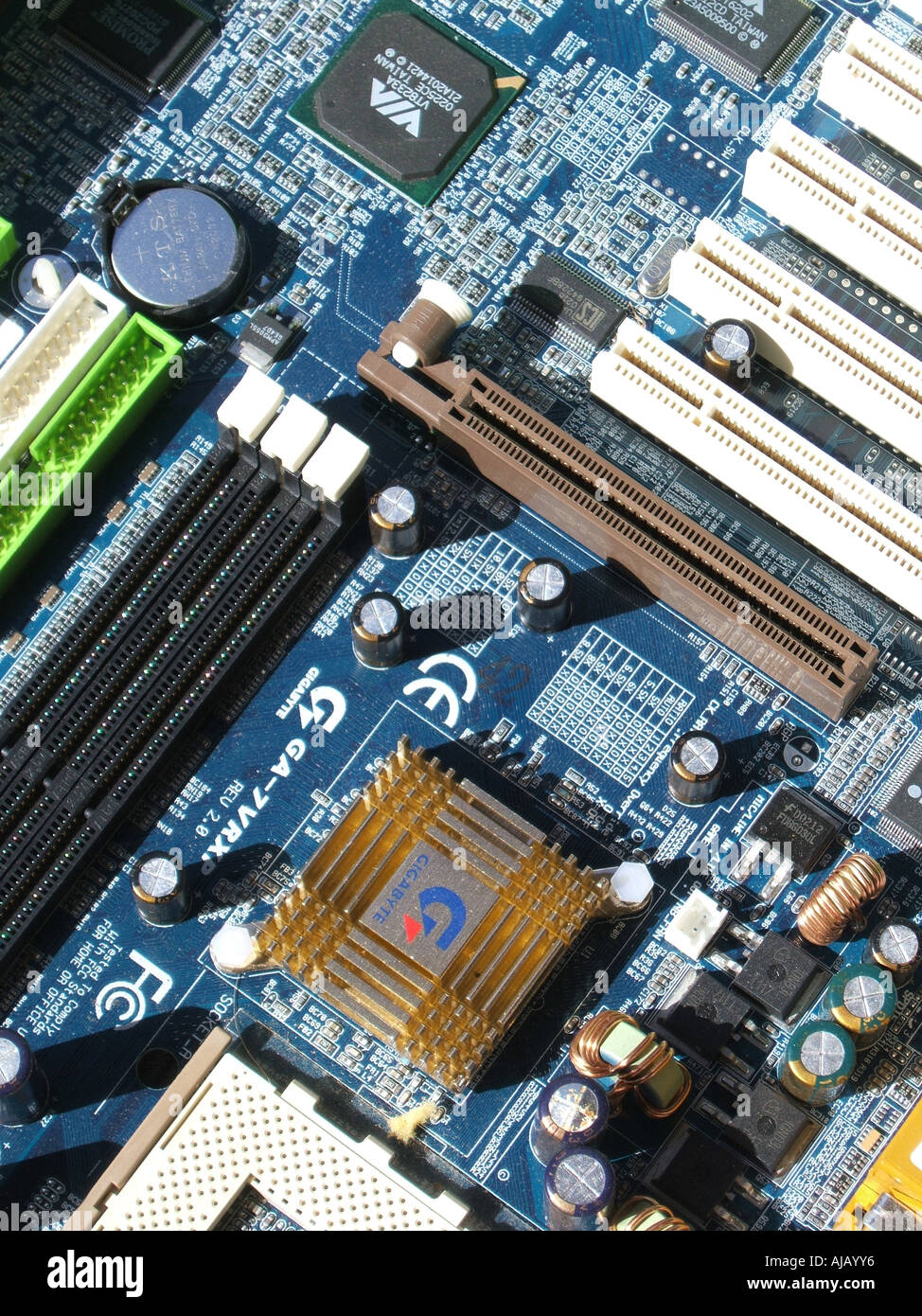 computer motherboard and chips microchips circuits Stock Photo - Alamy