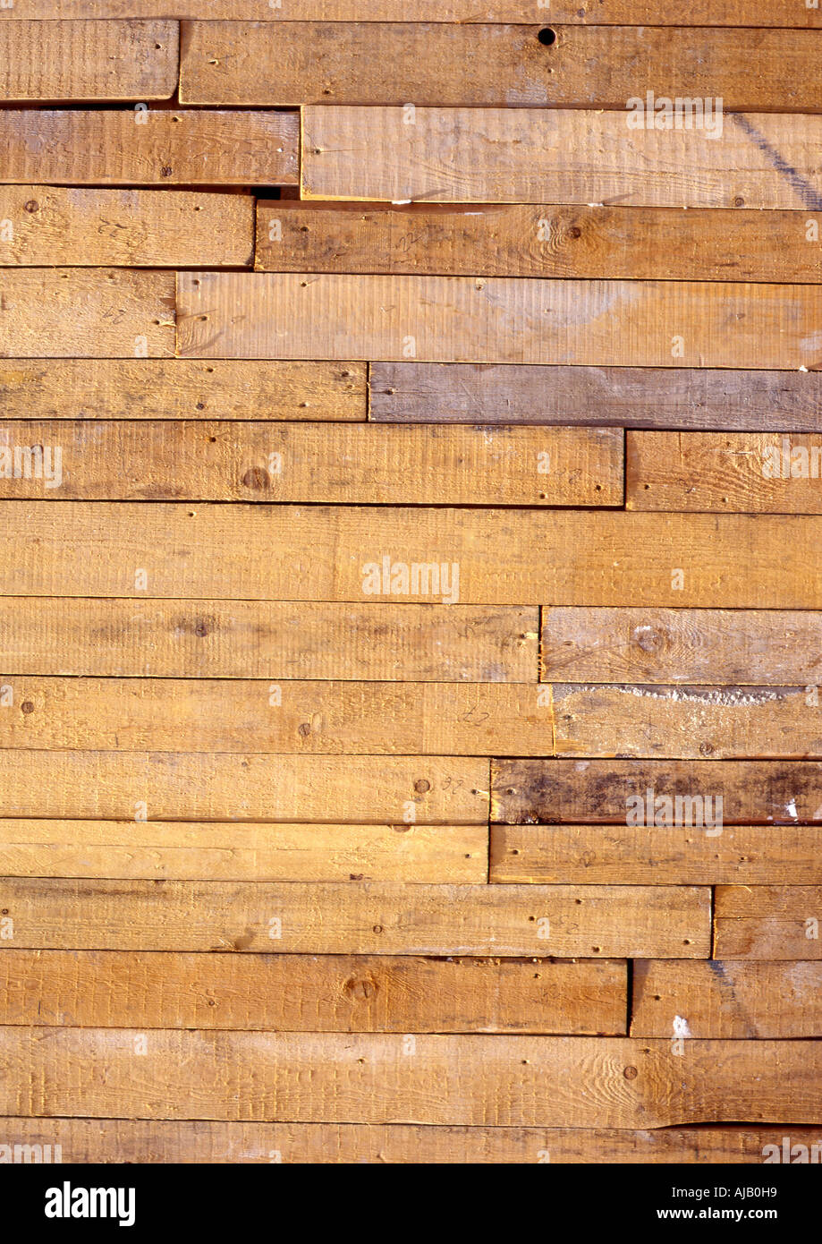 wooden wall made with numbered planks Stock Photo - Alamy