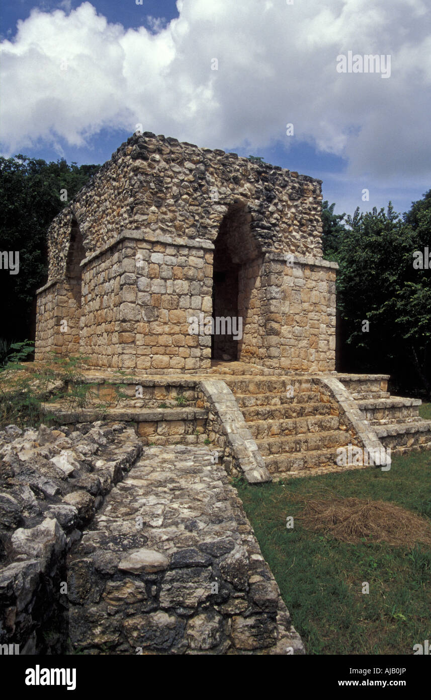 Mayan Guard Post at the entrance to the Mayan ruins of, Ek' Balam ...