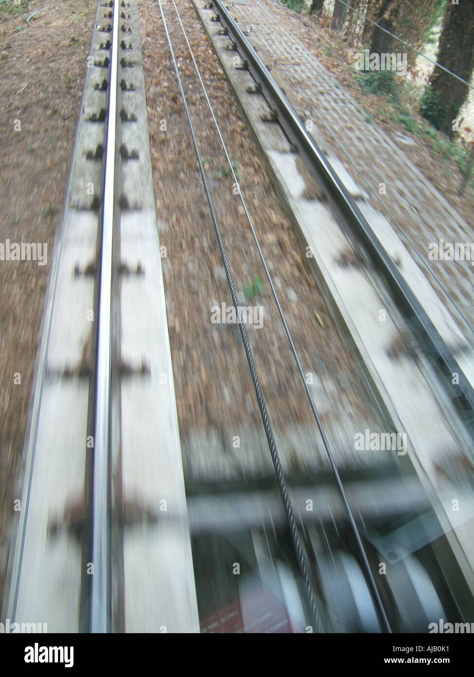 funicular rail tracks Stock Photo - Alamy