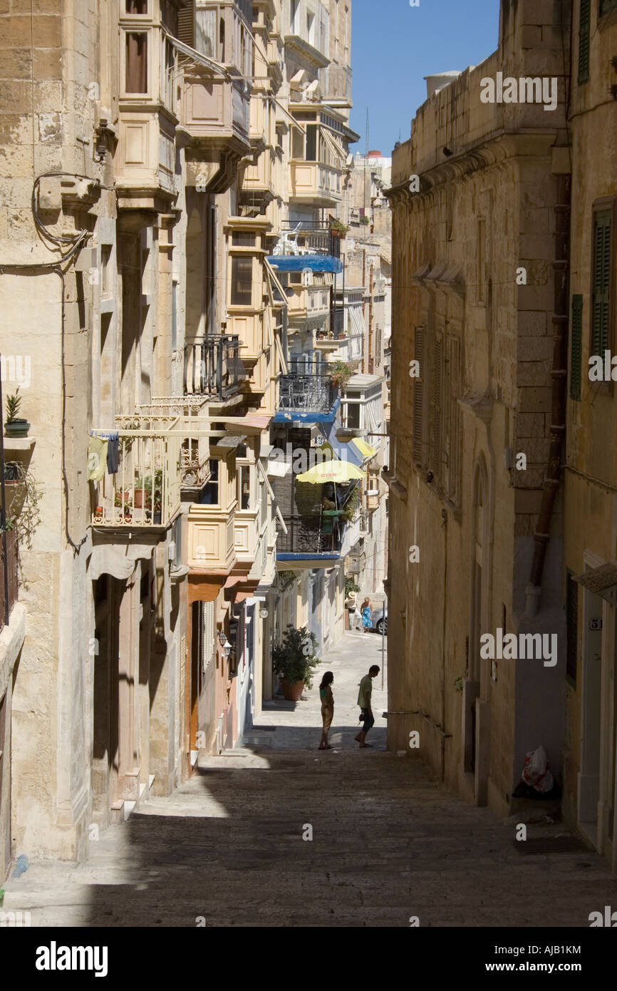 Street scene in Valletta, Malta Stock Photo - Alamy