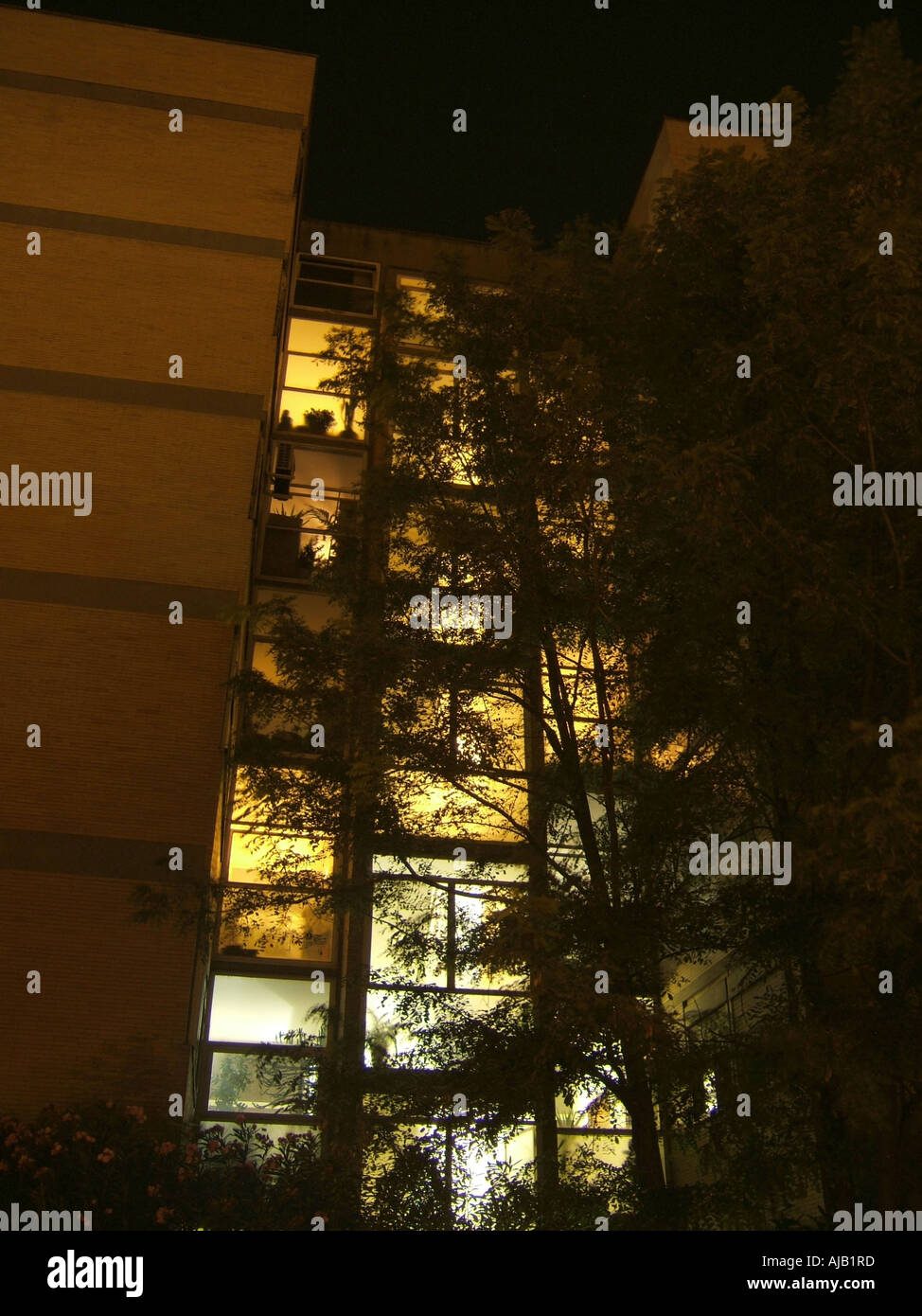 residential flats at night Stock Photo - Alamy