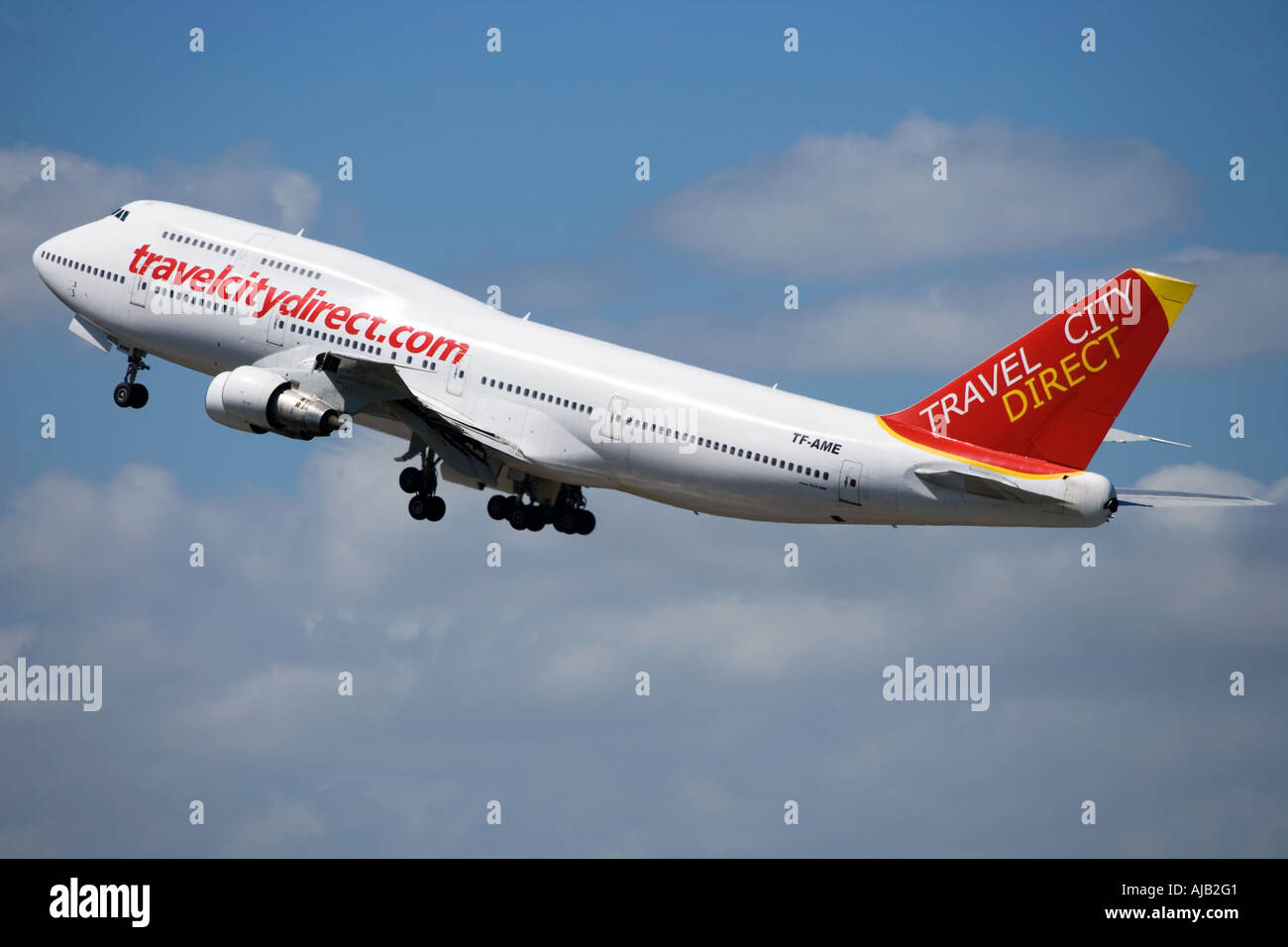 Commercial civil aviation Travel City Direct Boeing 747 jumbo jet Stock ...