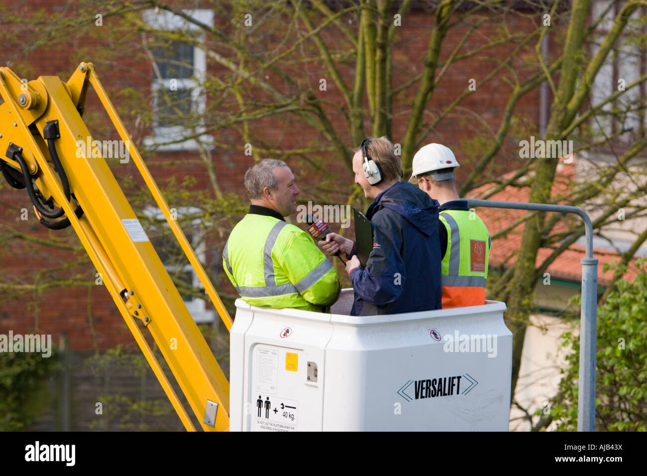 BBC Radio Swindon outside broadcast presenter interviewing council ...