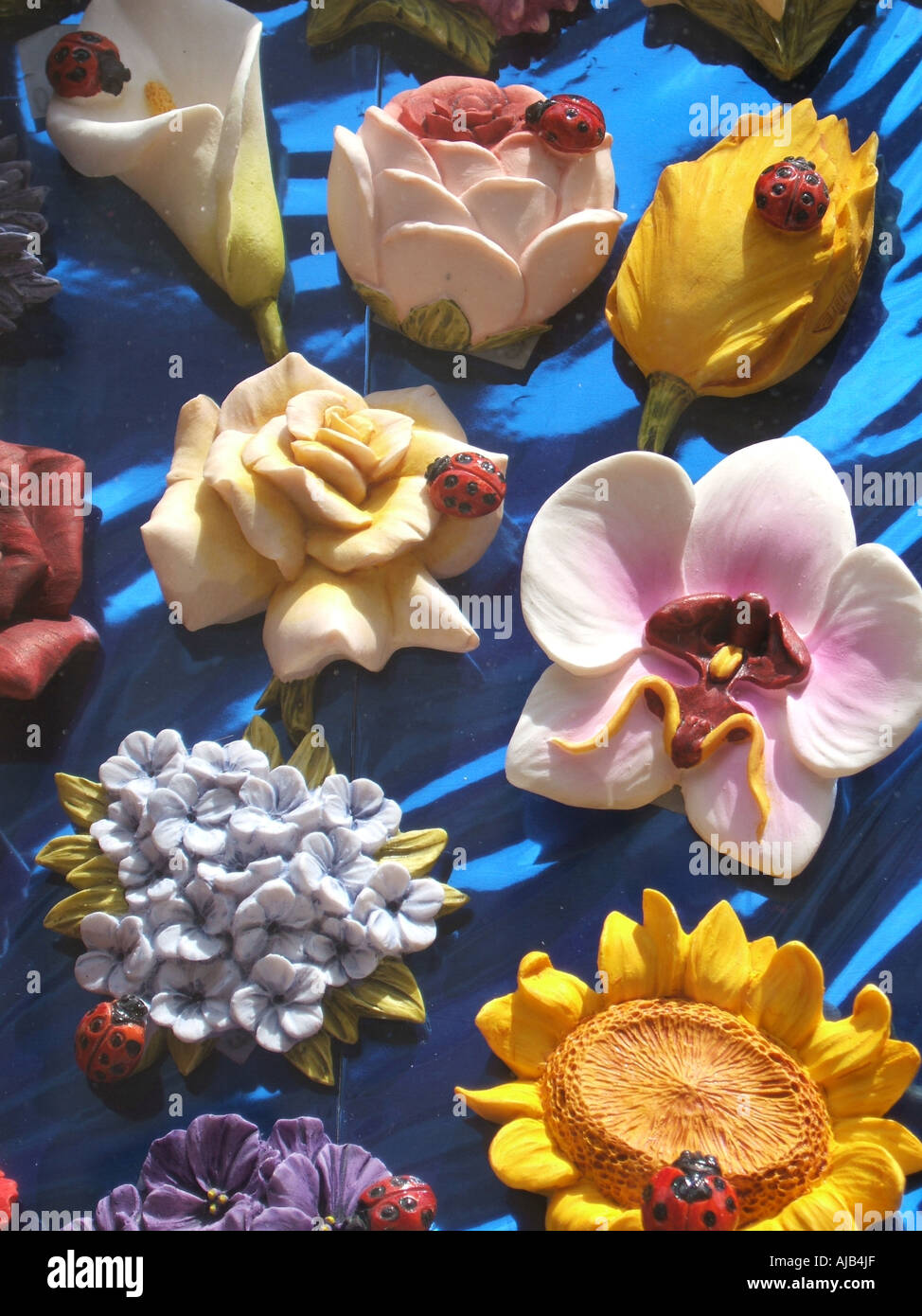 flower fridge magnets Stock Photo - Alamy