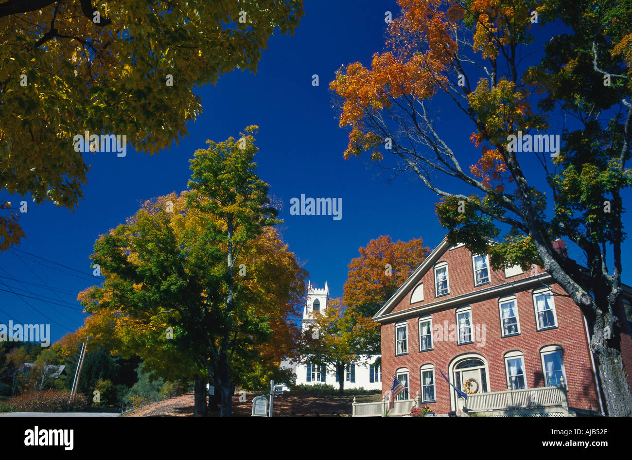 Wilder Homestead and Church Western Vermont USA Stock Photo - Alamy