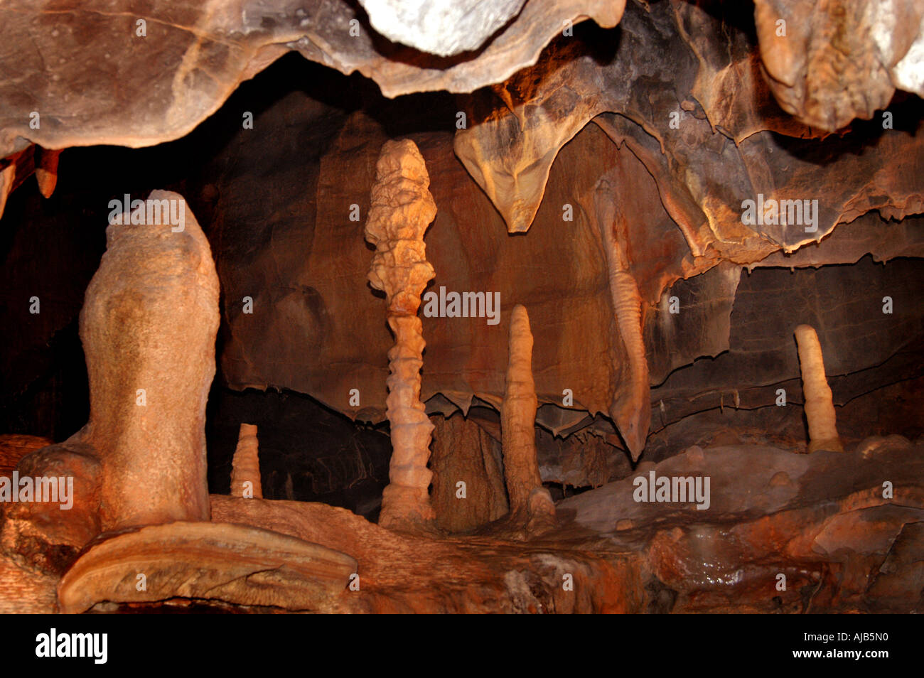 Underground rock formations of stalactites and stalagmites, Cheddar ...