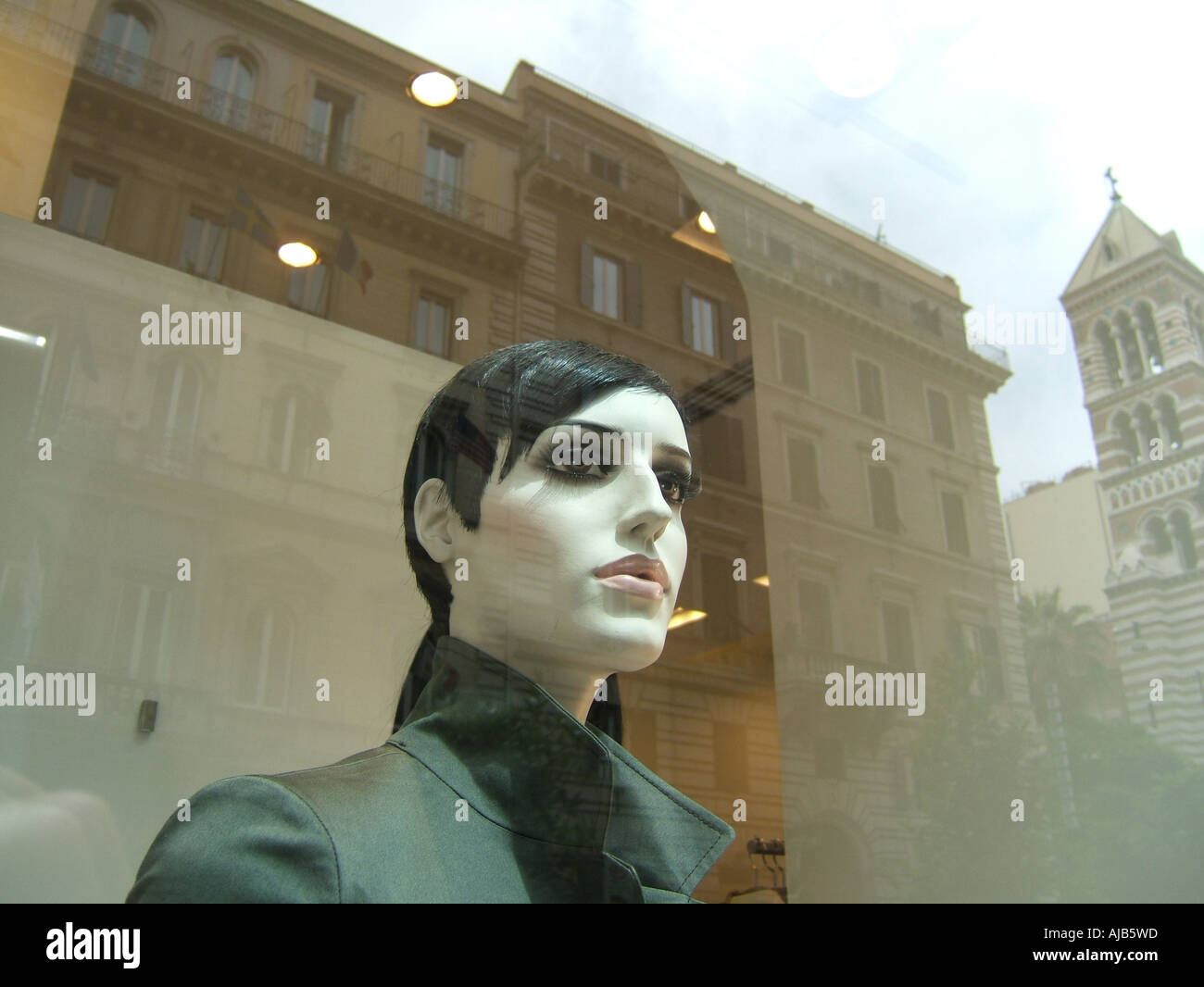 trendy female mannequin in shop window Stock Photo - Alamy