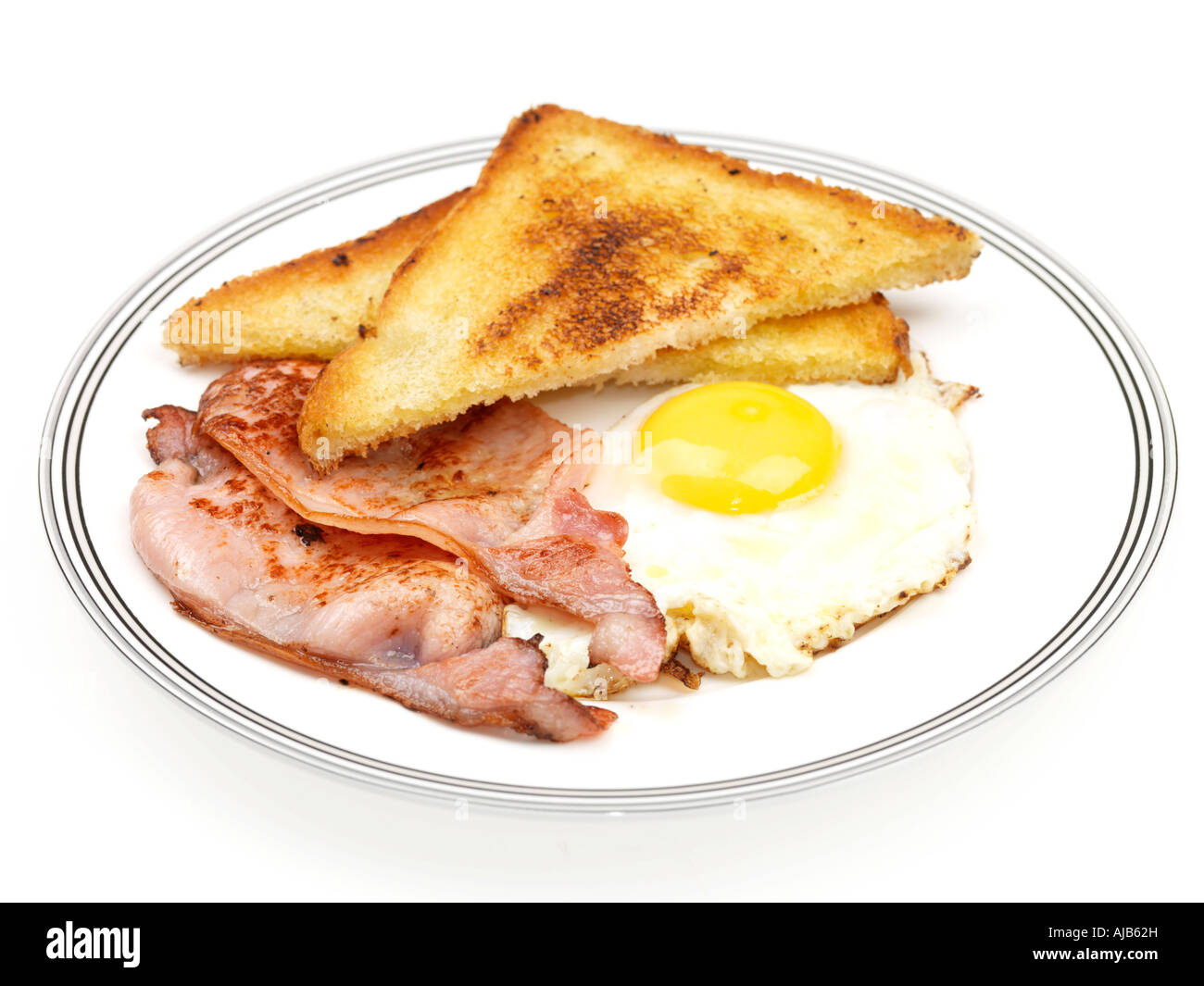 Freshly Cooked English Breakfast Of Fried Egg And Two Rashers Of Bacon ...