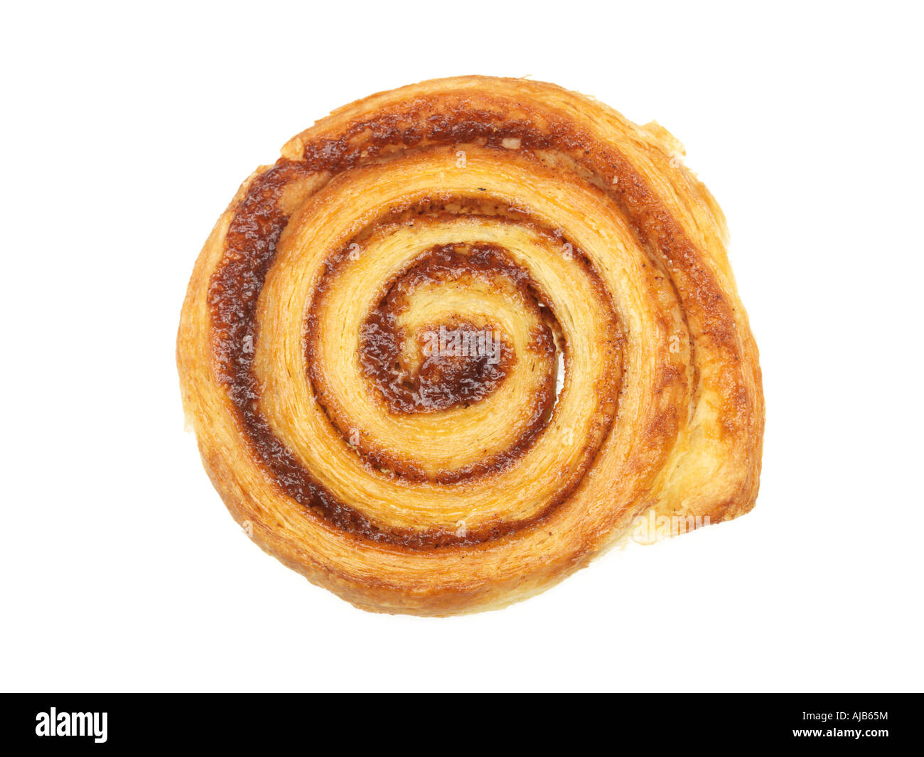 Fresh Tasty Single Whole Breakfast Cinnamon Danish Pastry Isolated ...