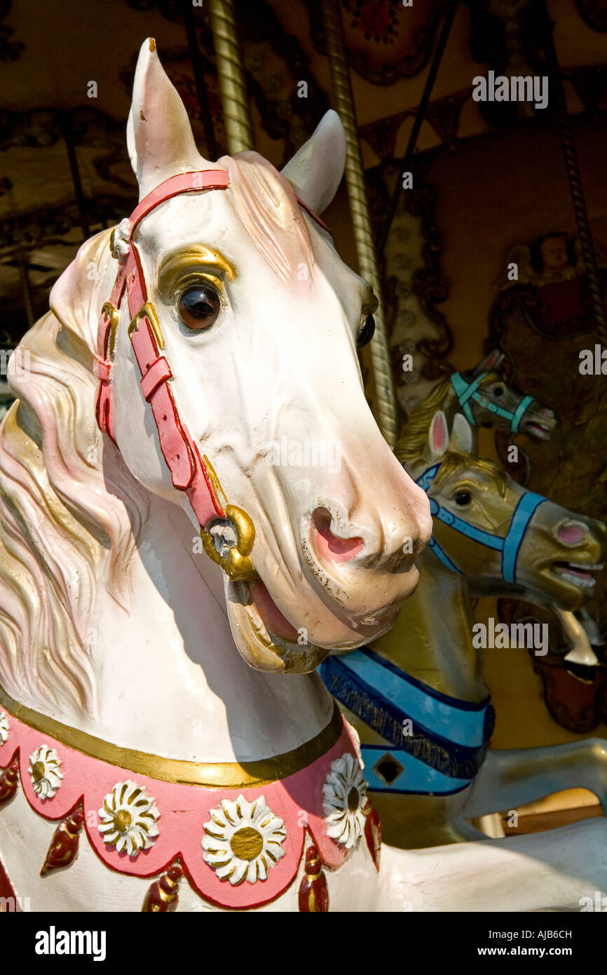 France traditional fair fairground ride horse roundabout hi-res stock ...