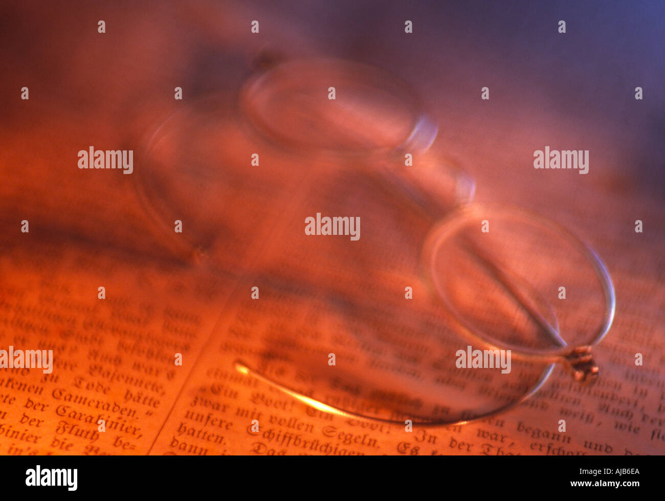 a page of book with spectacles Stock Photo - Alamy