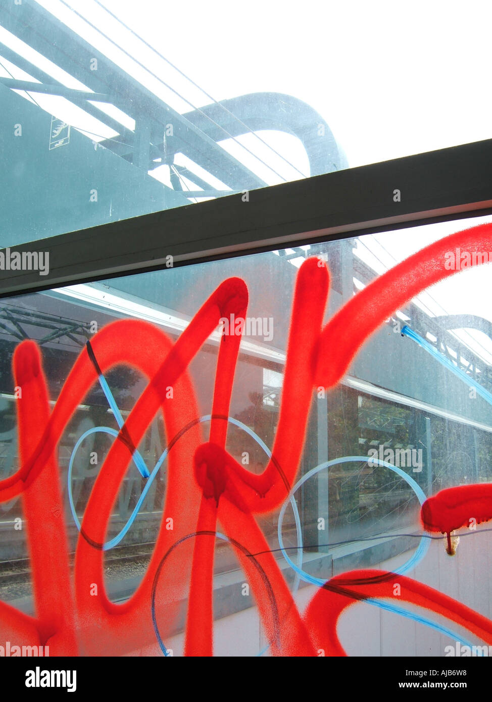 urban city graffiti on window Stock Photo - Alamy