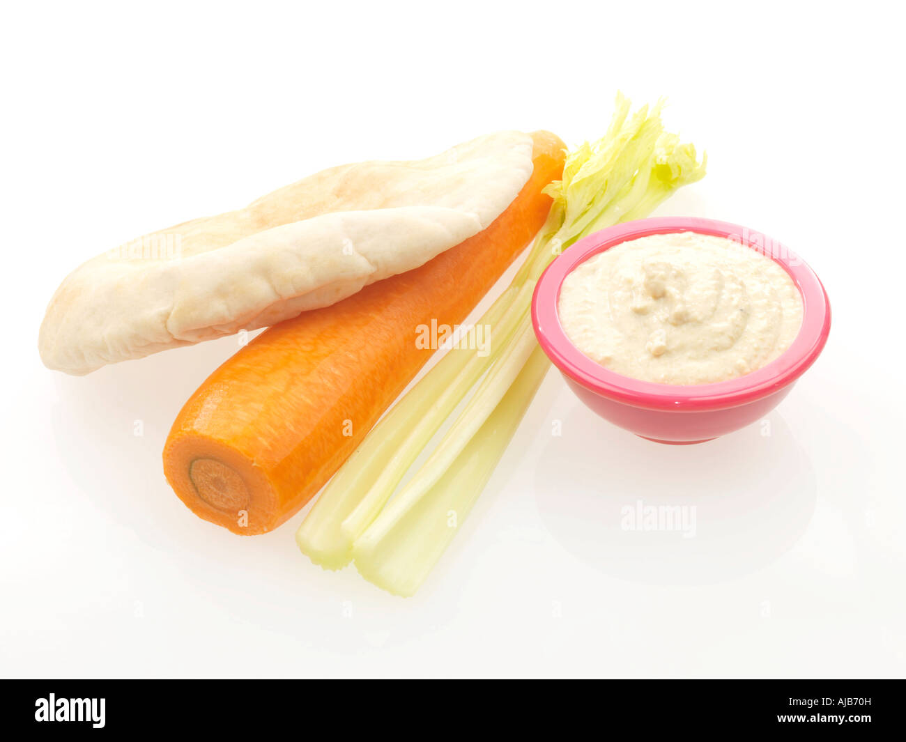 Vegetables with Houmous Stock Photo - Alamy