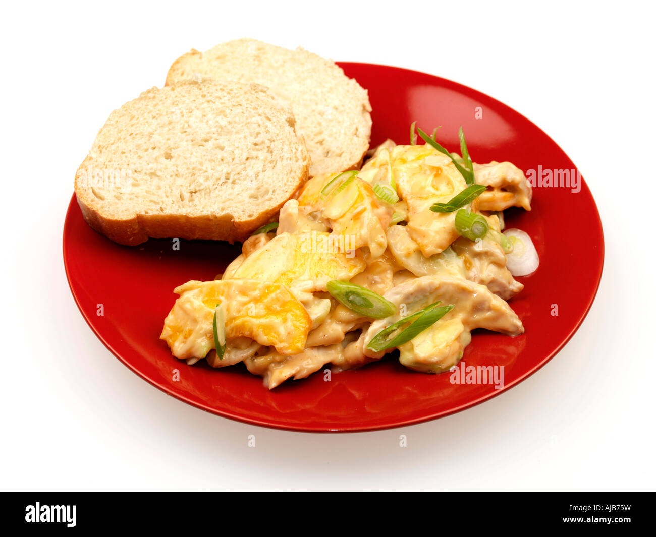 Coronation Chicken with Crusty Bread Stock Photo - Alamy