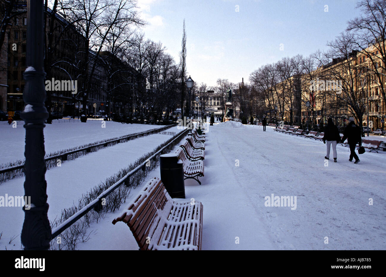 empty park of Esplanade in the winter Stock Photo - Alamy