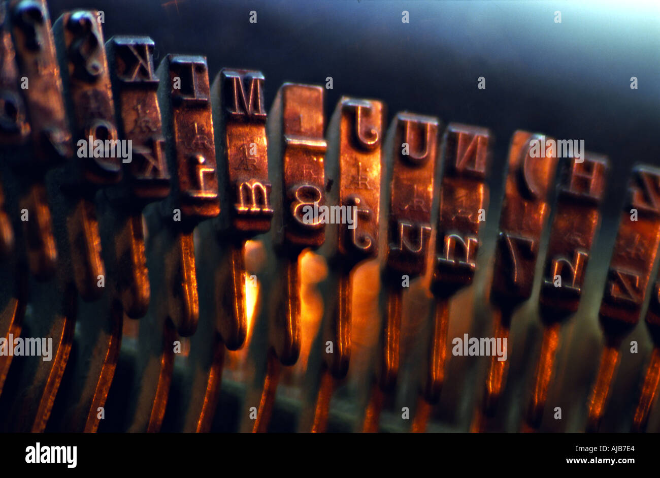 types of letters from an old typewriter Stock Photo - Alamy