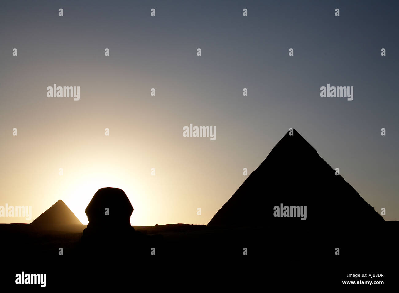 Pyramids of Khafre Chefren and Menkaure Mycerinus with Sphinx in ...