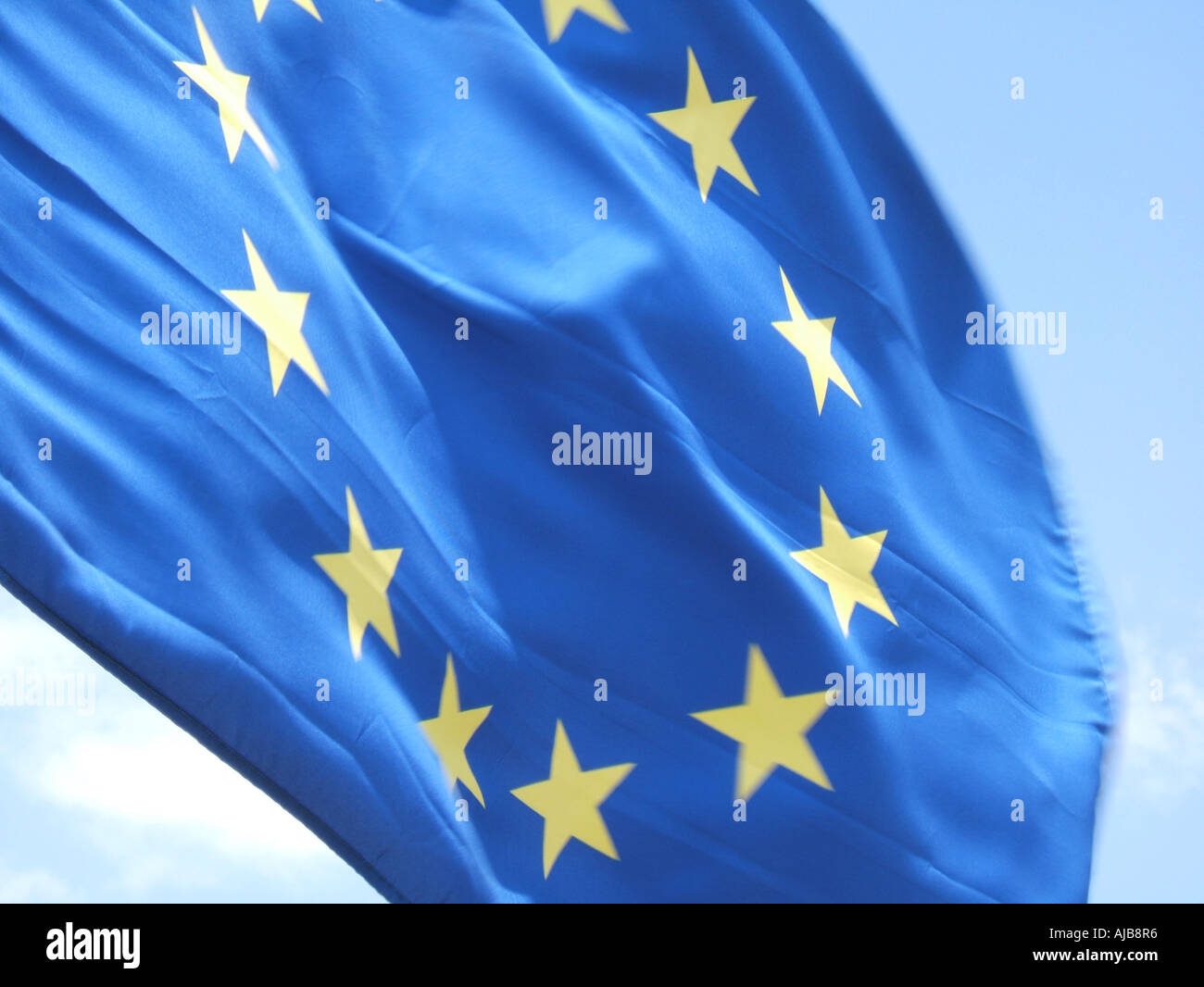 european union flag flying in the wind Stock Photo - Alamy