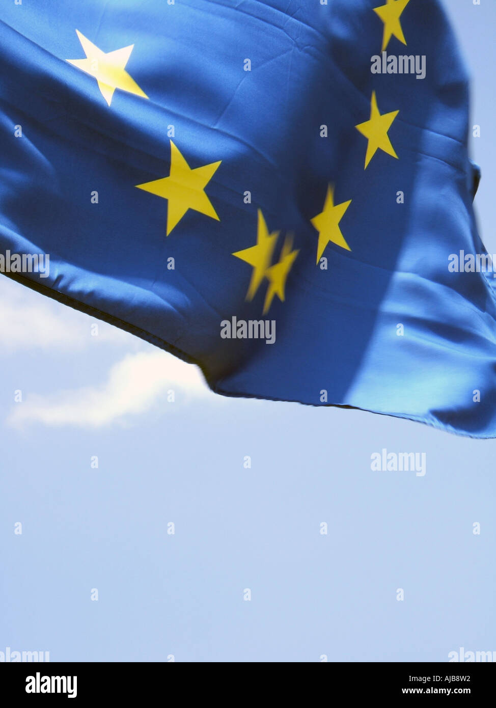 european union flag flying in the wind Stock Photo - Alamy