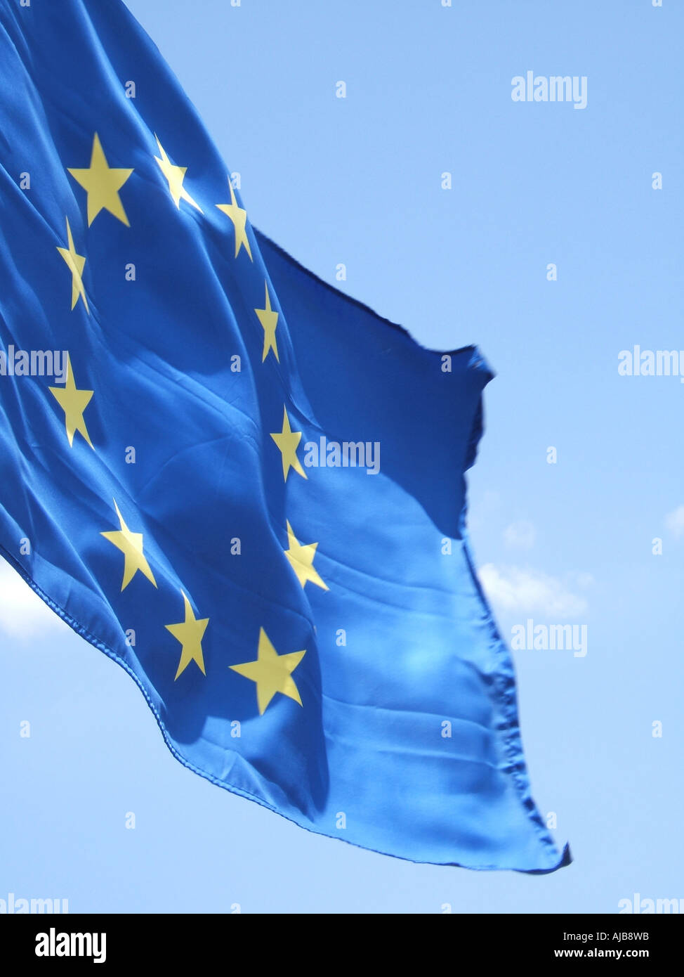 european union flag flying in the wind Stock Photo - Alamy