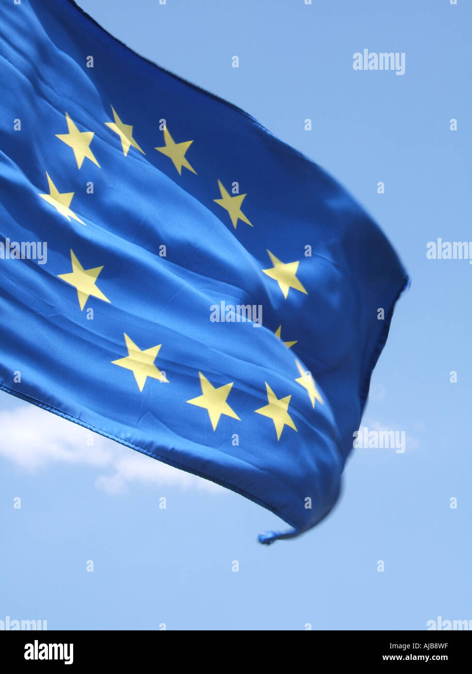 european union flag flying in the wind Stock Photo - Alamy