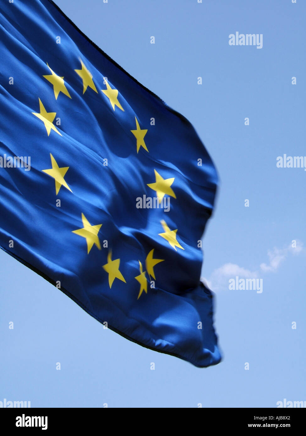 european union flag flying in the wind Stock Photo - Alamy