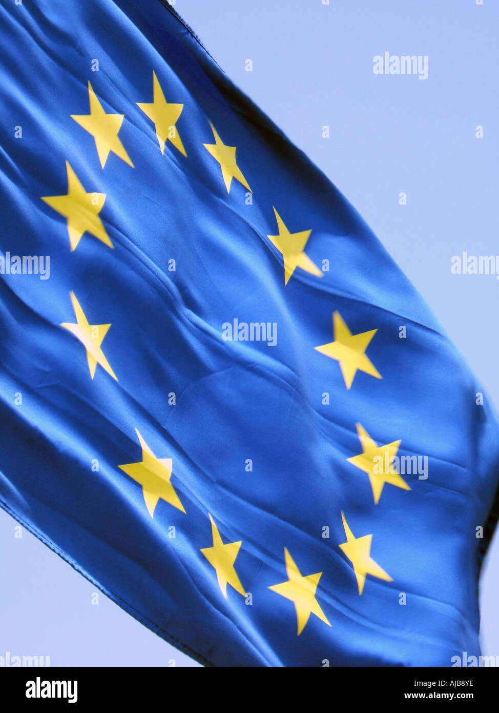 european union flag flying in the wind Stock Photo - Alamy
