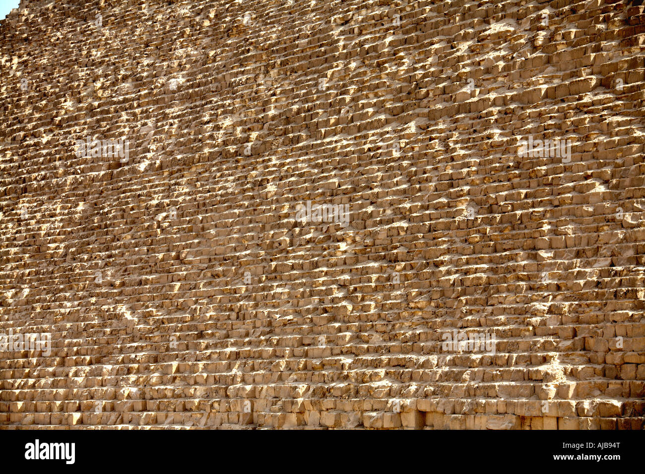 Disintegrating limestone blocks on Pyramid of Khafre Chefren Giza Cairo ...