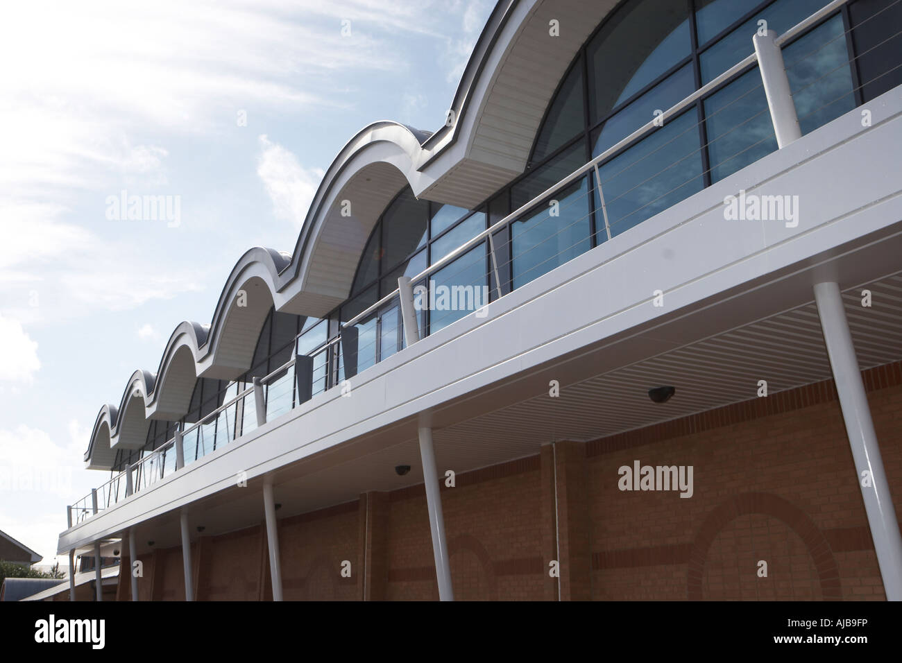 Abstract architectural waveform roof shape of AIS building in Solihull ...