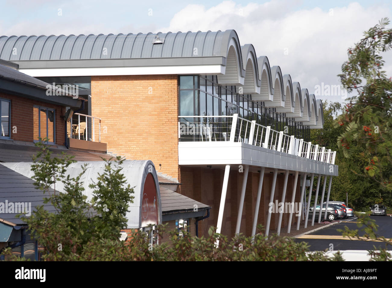 Architectural waveform roof shape of AIS building in Solihull ...