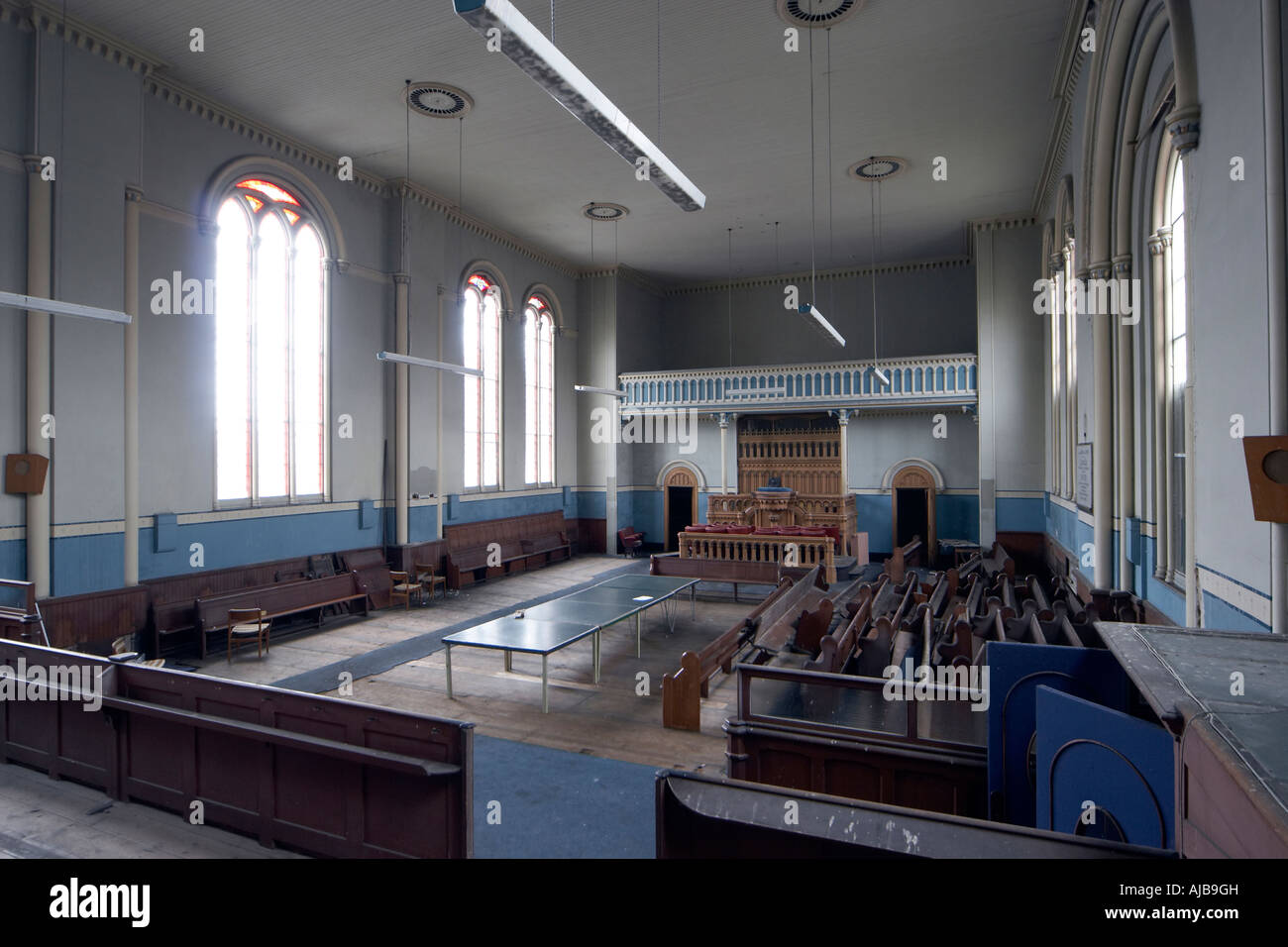 Main hall prior to restoration of derelict Cavendish Street Chapel ...