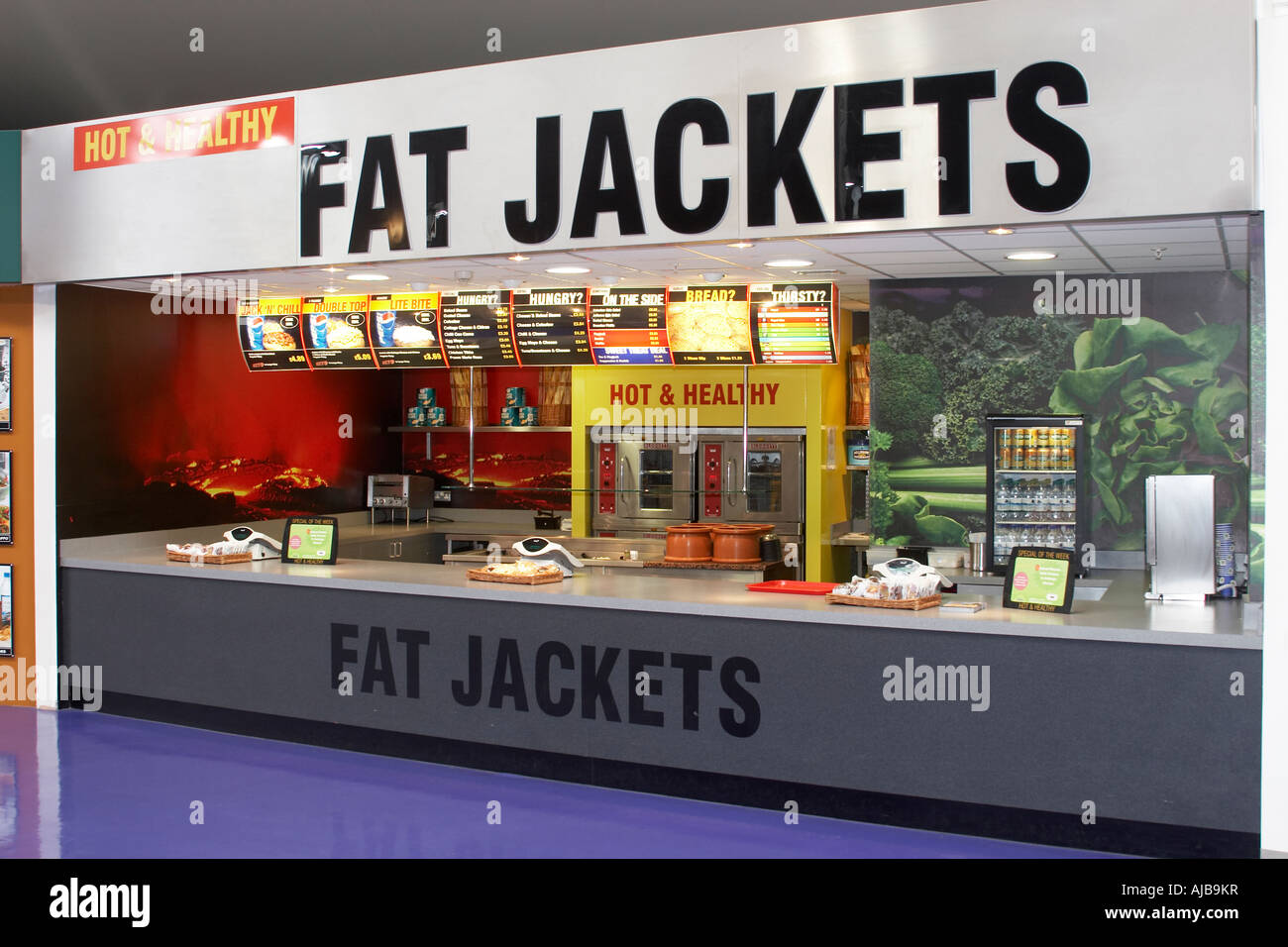 Fat Jackets baked potato fast food retail outlet Stock Photo - Alamy