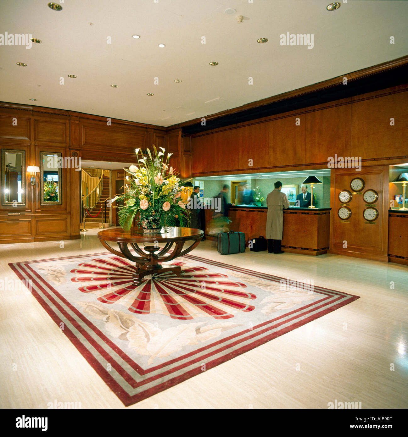 Foyer interior of Sheraton Park Tower Hotel London SW1 England HXXZsm ...