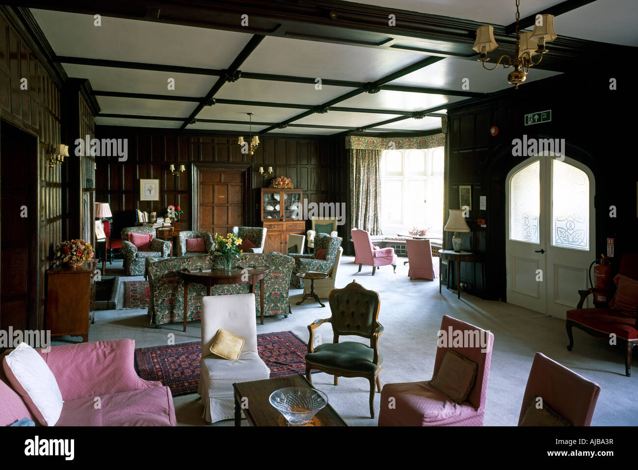Roydon Hall historic country house building drawing room Kent England ...