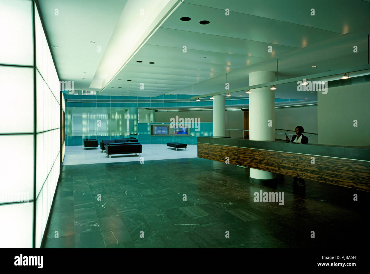 Reception foyer interior with glass at 25 Copthall Avenue London EC2 ...