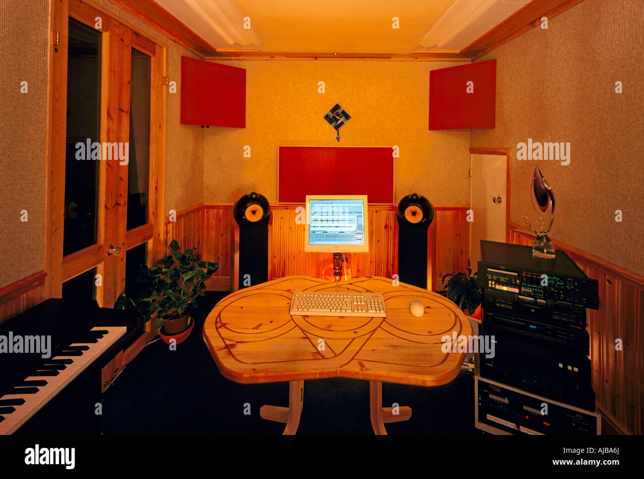 Small recording studio interior MIXZsm Stock Photo - Alamy