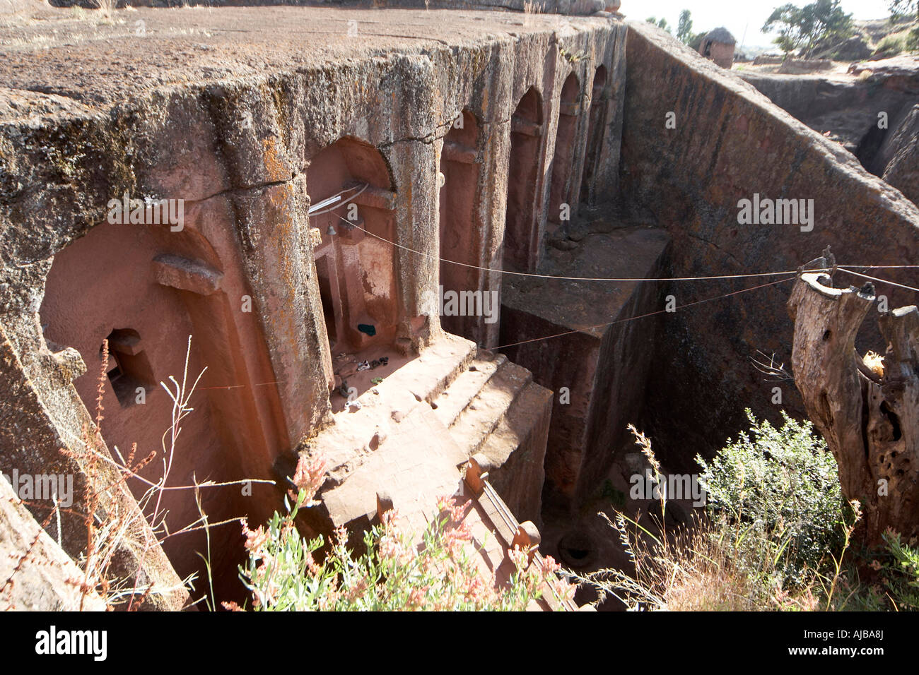 Bet Giyorgis St Georges rock hewn Orthodox Christian church Lalibela ...