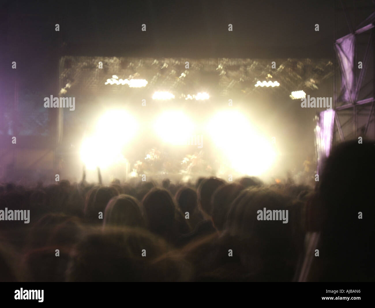 crowd of young people at music concert at night Stock Photo - Alamy