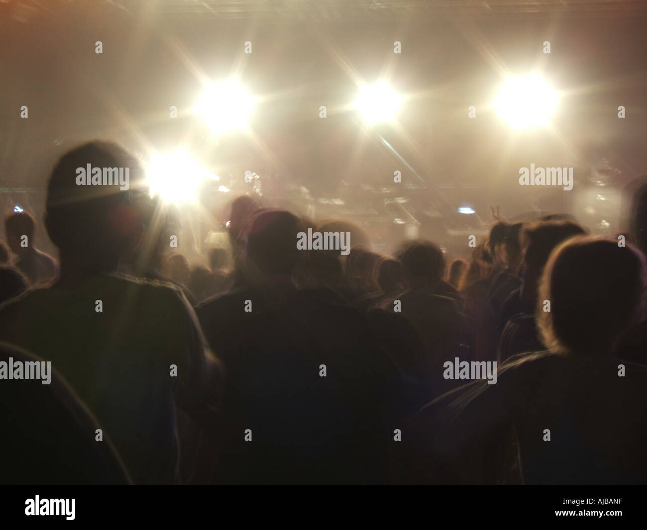 crowd of young people at music concert at night Stock Photo - Alamy
