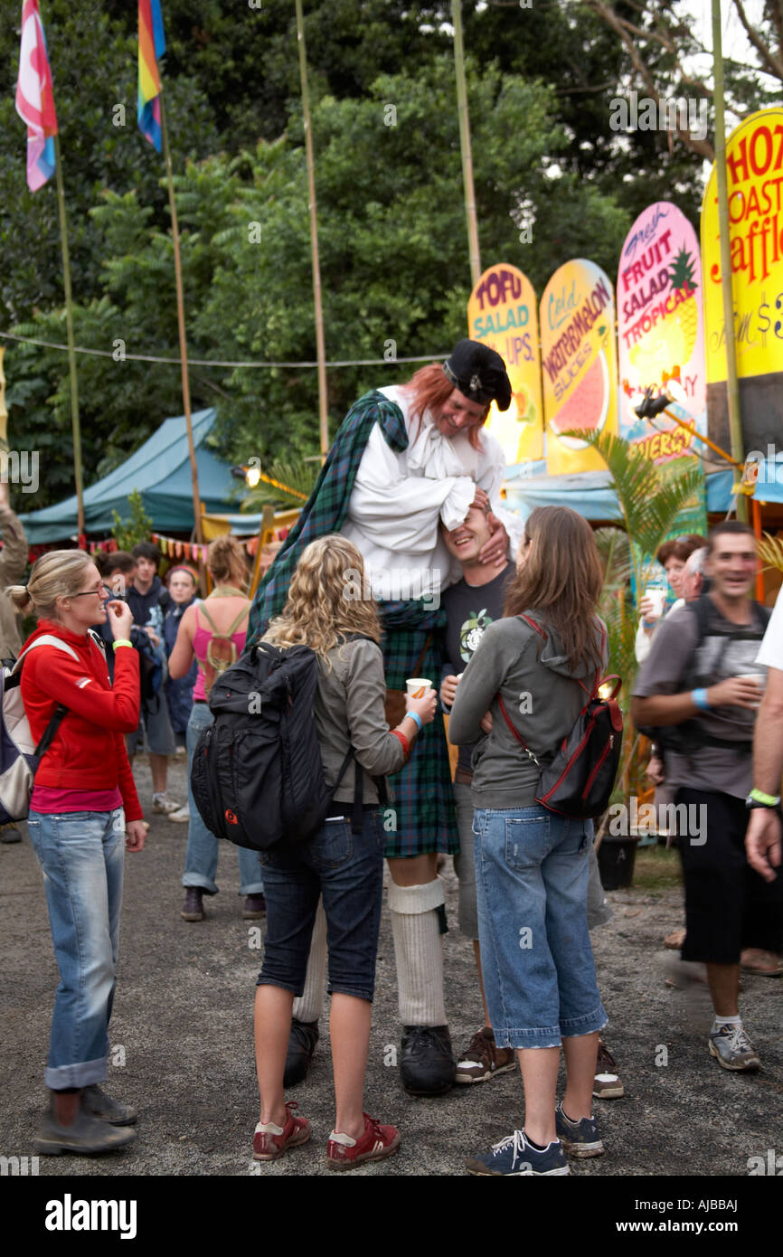 People strolling around stalls with comic giant Scotsman walk around ...