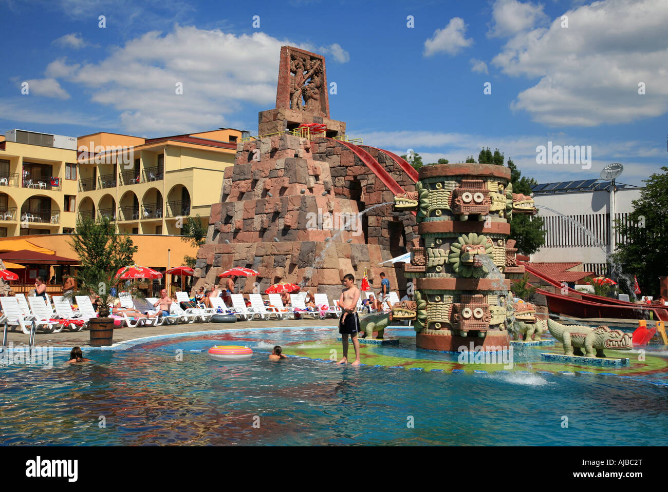 Bulgaria Black Sea Coast Sunny Beach The Kuban Hotel aqua park which is ...
