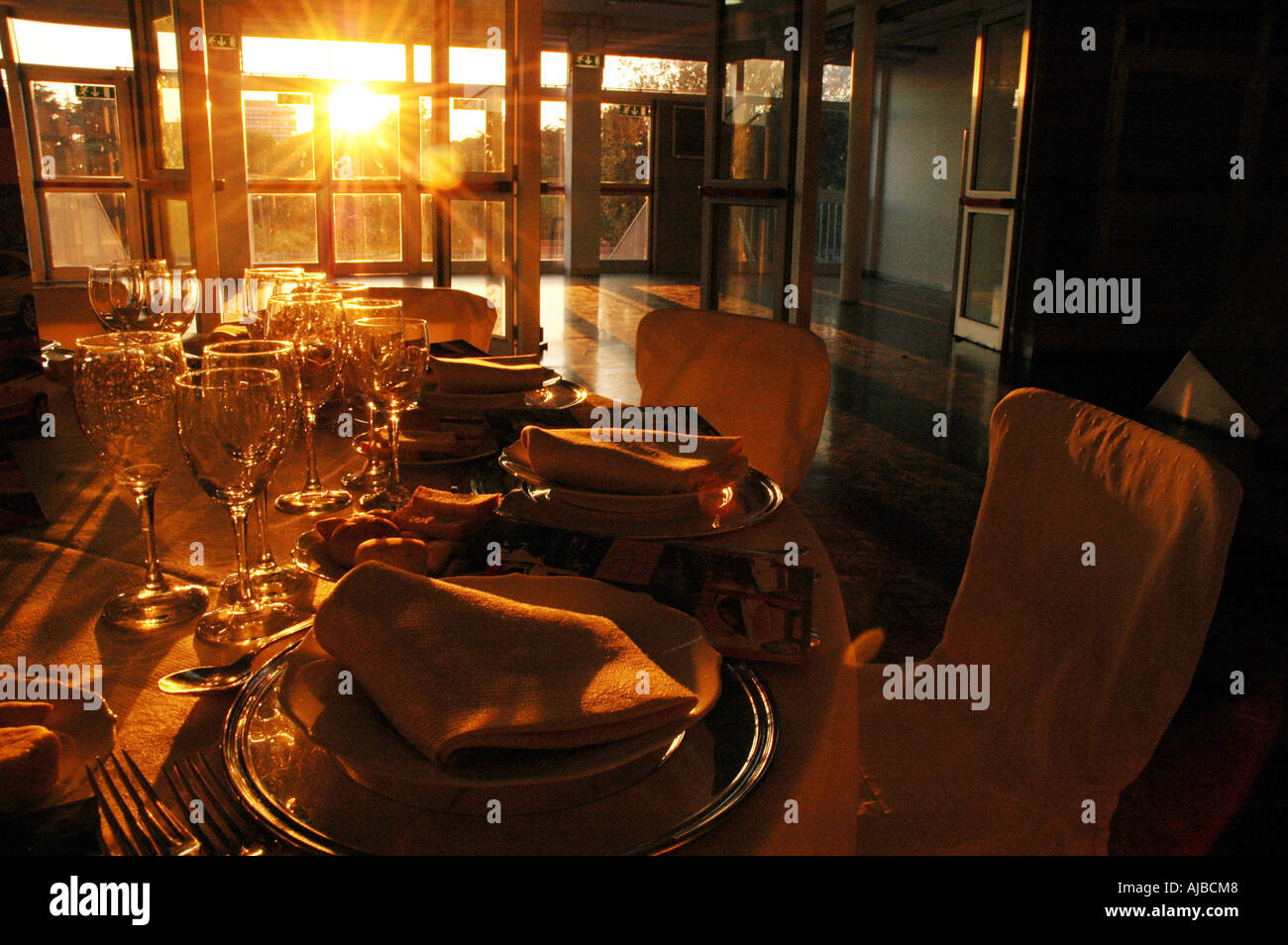 table setting at an event at conference center Stock Photo - Alamy