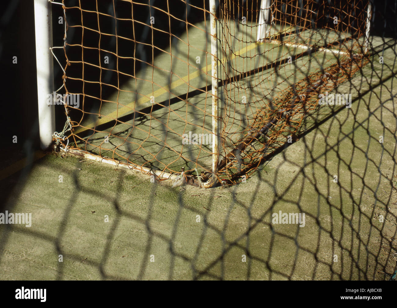 goal posts at five a side football pitch Stock Photo - Alamy