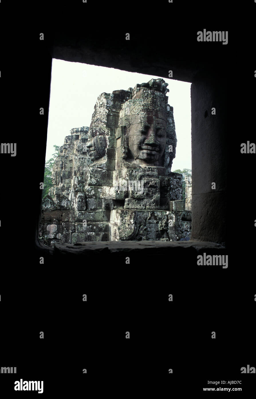 The Bayon The central tower carved with gigantic heads faces towards ...