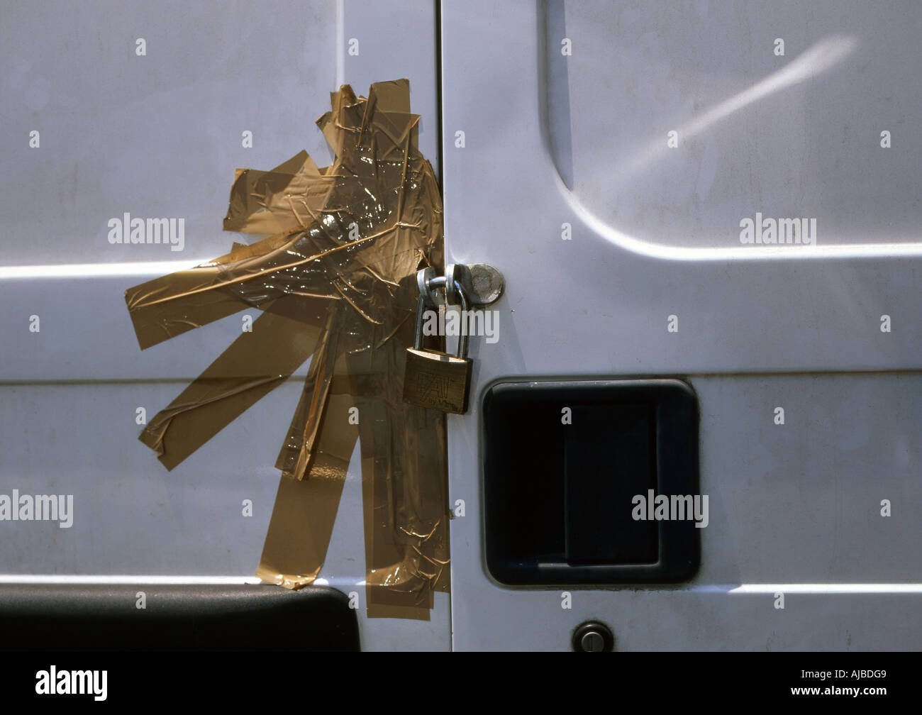 sticky tape used to repair car damage Stock Photo - Alamy