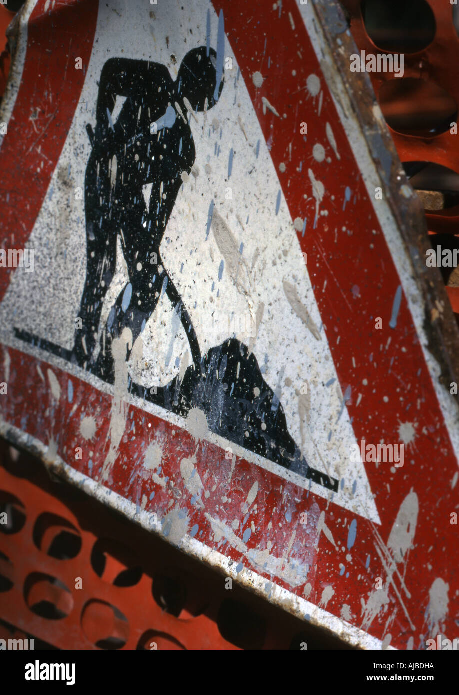 road works sign Stock Photo - Alamy