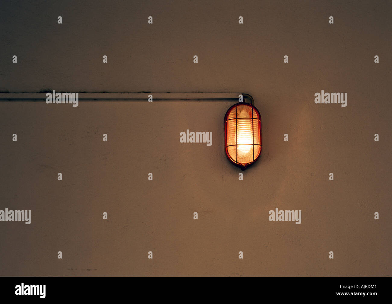 security light on building at night Stock Photo - Alamy