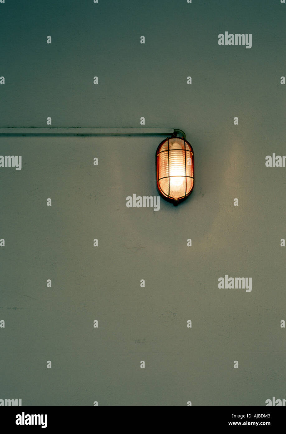 security light on building at night Stock Photo - Alamy