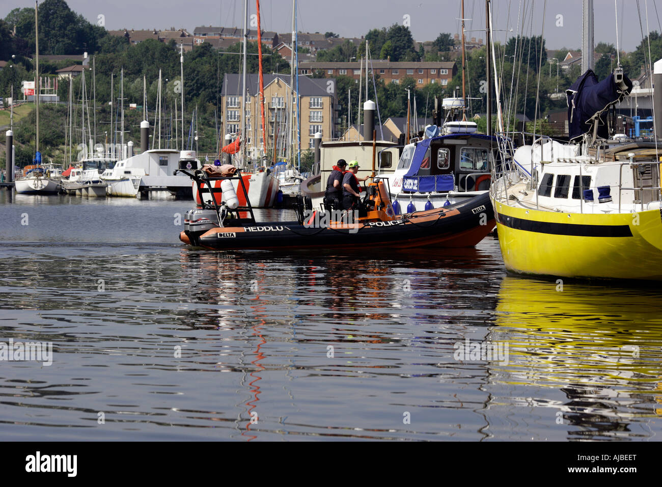 River Police on the River Taff Cardiff Stock Photo - Alamy